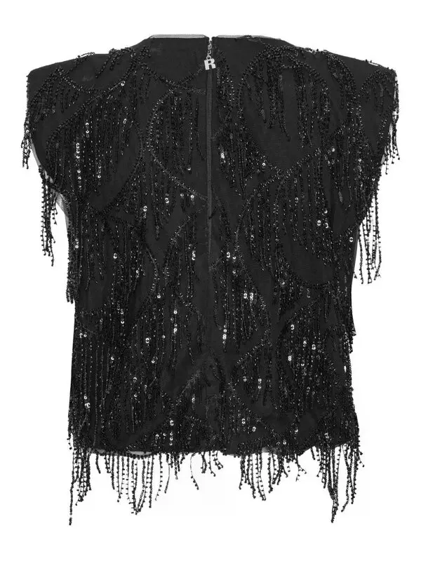 ROTATE BY BIRGER CHRISTENSEN Sequin Fringe Top