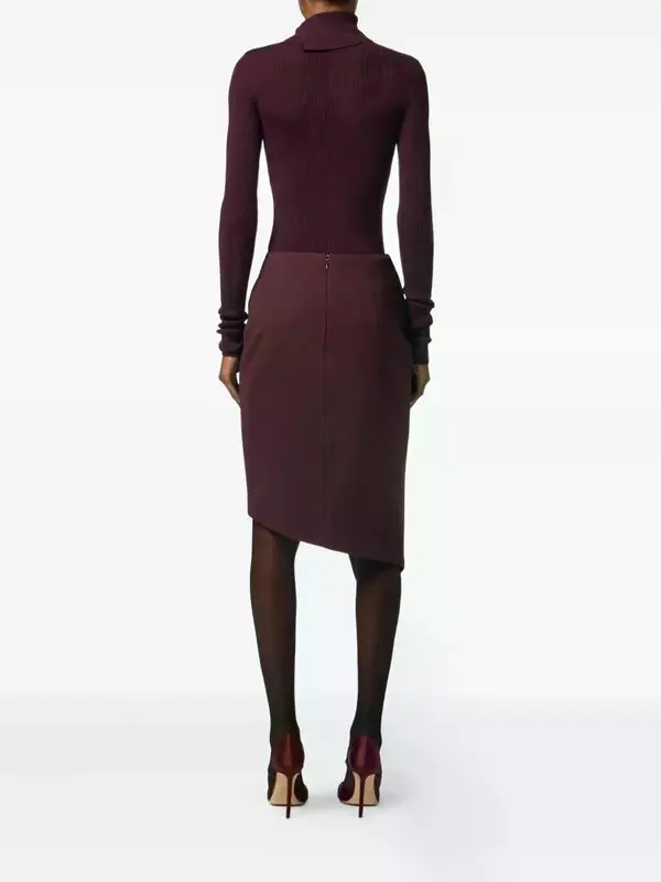 Elisabetta Franchi Ribbed Turtleneck Top - Red