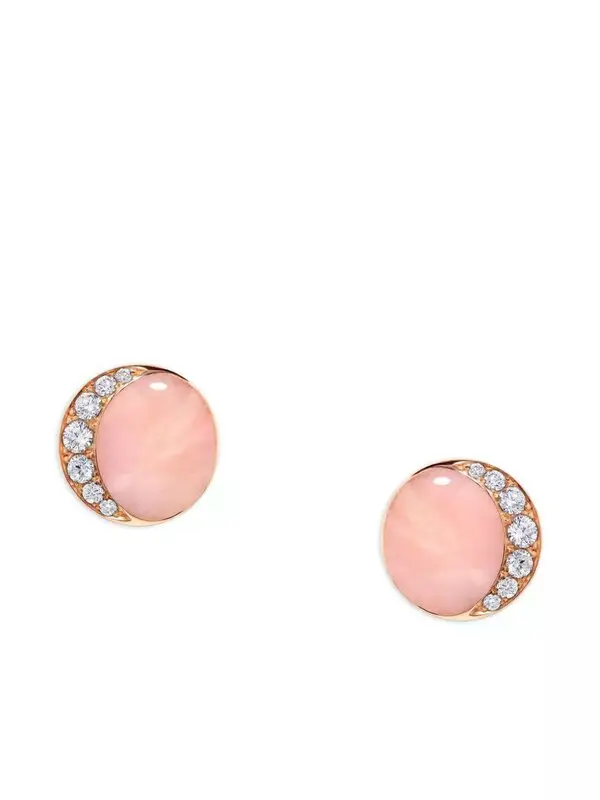 DAVID MORRIS 18k Rose Gold Fortuna Diamond Earrings - Pink
