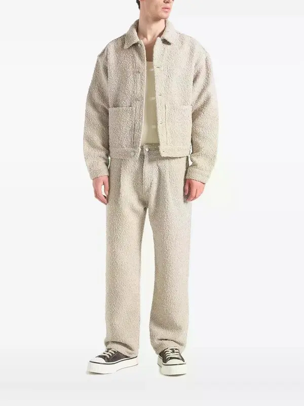 Manière De Voir Bouclé Cropped Jacket With Back Pleat - Neutrals