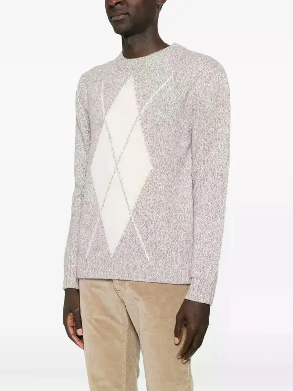 Eleventy Argyle Crew-neck Sweater
