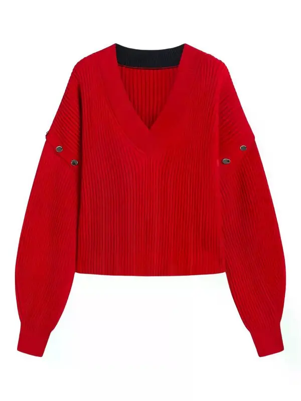 Sportmax V-neck Button-detail Sweater