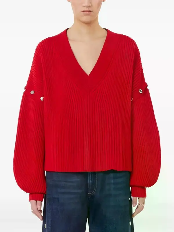 Sportmax V-neck Button-detail Sweater