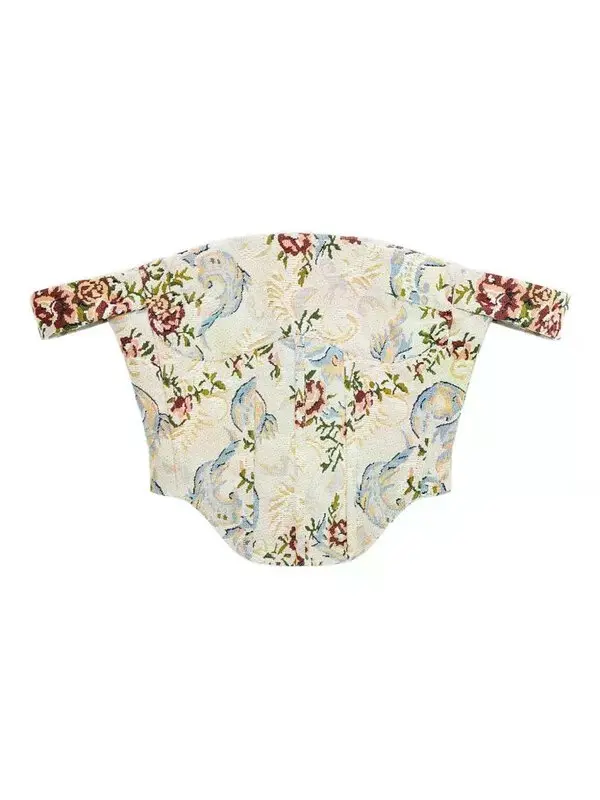Manière De Voir Floral-jacquard Corset Top