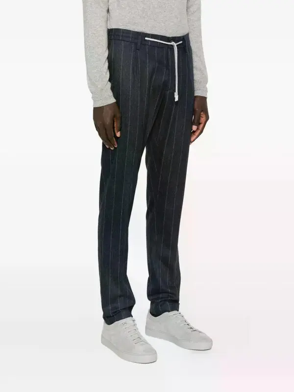 Eleventy Pinstripe Drawstring Trousers