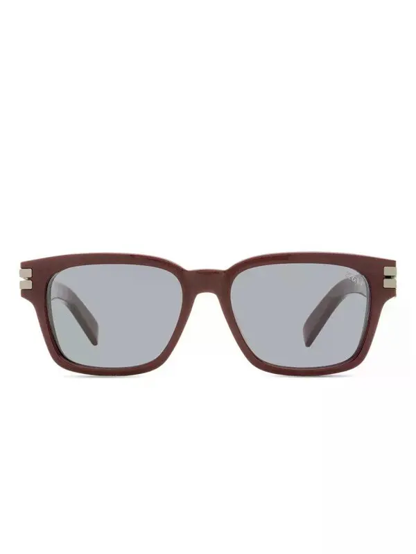 Zegna Rectangular-frame Sunglasses - Brown