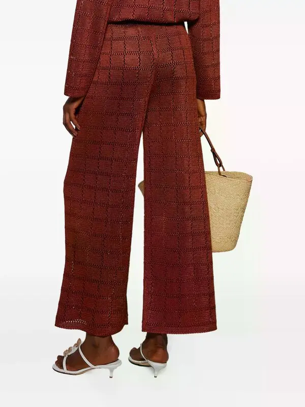 Calle Del Mar Grid-pattern Knitted Trousers