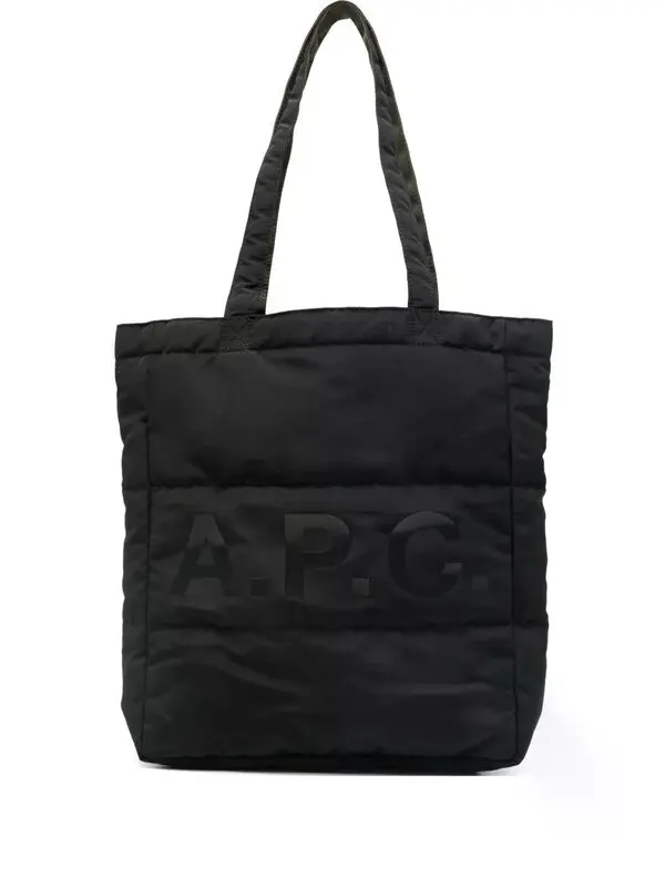 A.p.c. Logo-print Quilted Tote Bag - Black