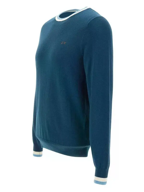 SUN 68 Crew-neck Long-sleeve Sweater - Blue