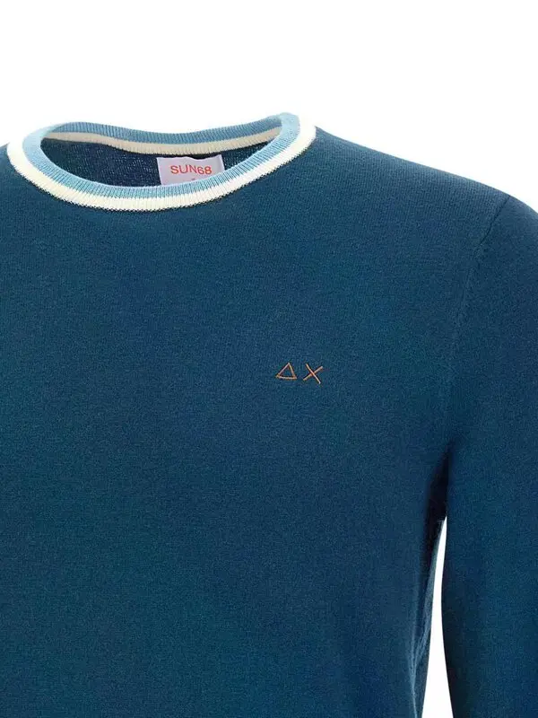 SUN 68 Crew-neck Long-sleeve Sweater - Blue