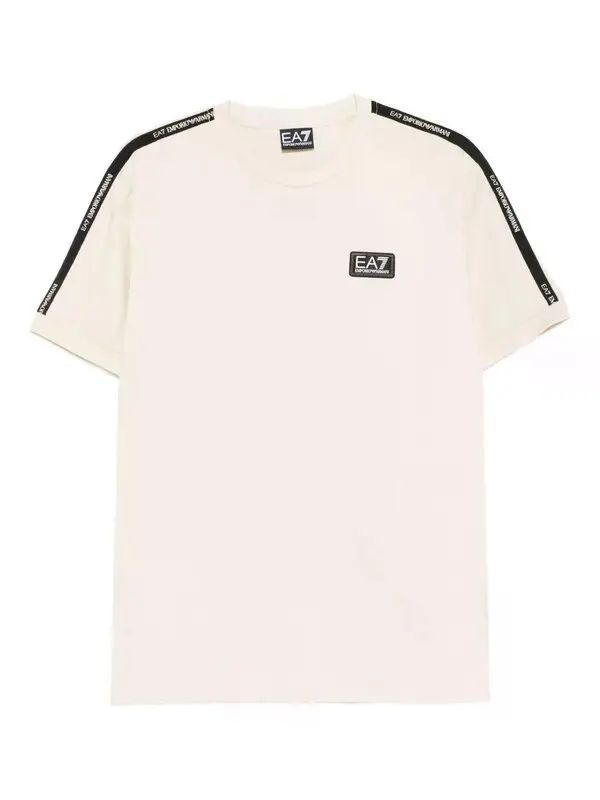 EA7 Logo-plaque Cotton T-shirt - Neutrals