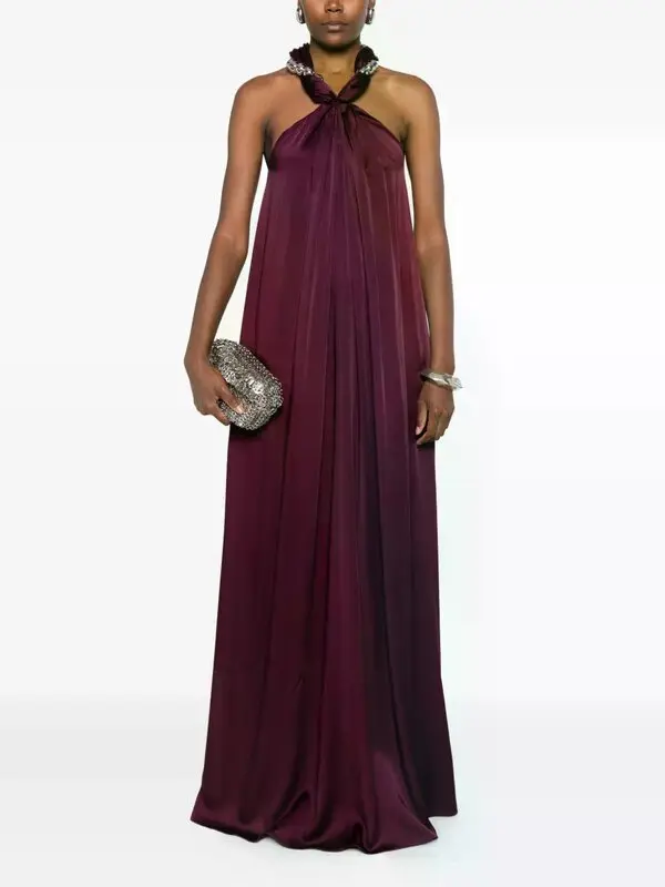 halter a line prom dress Satin Halter Bodice V Neckline Black Prom Dresses Organza A-line Skirt –  Hoprom