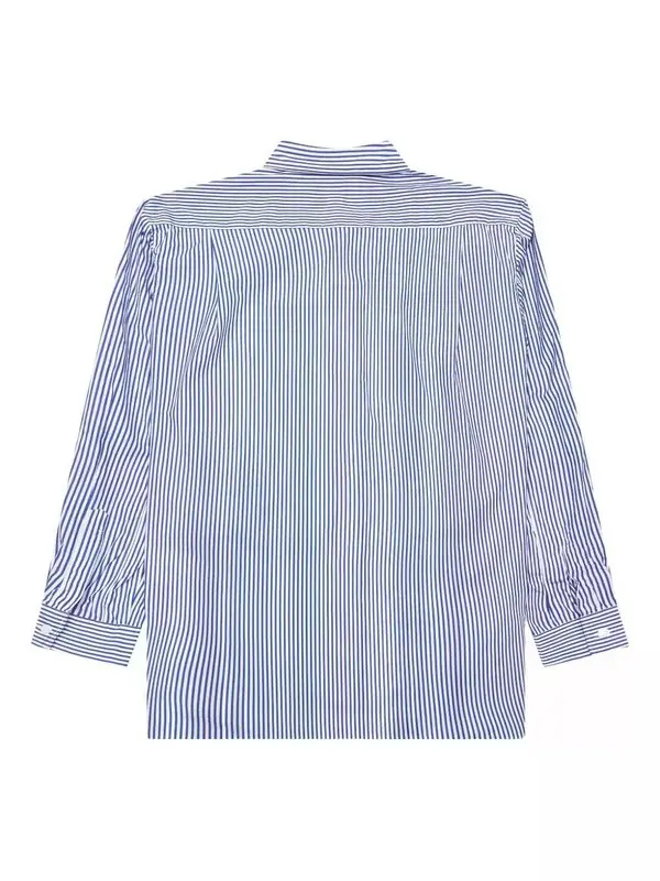Play Comme Des Garcon Striped Embroidered-detail Shirt