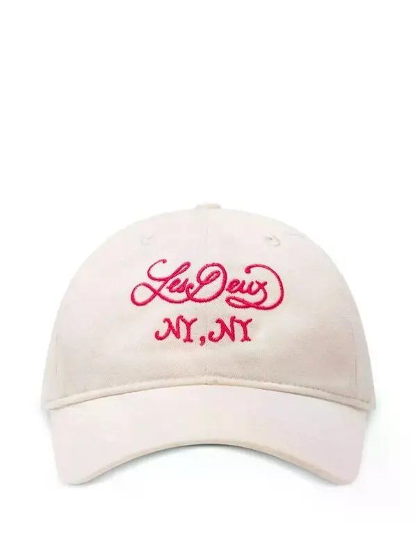 LES DEUX Embroidered Cap - White