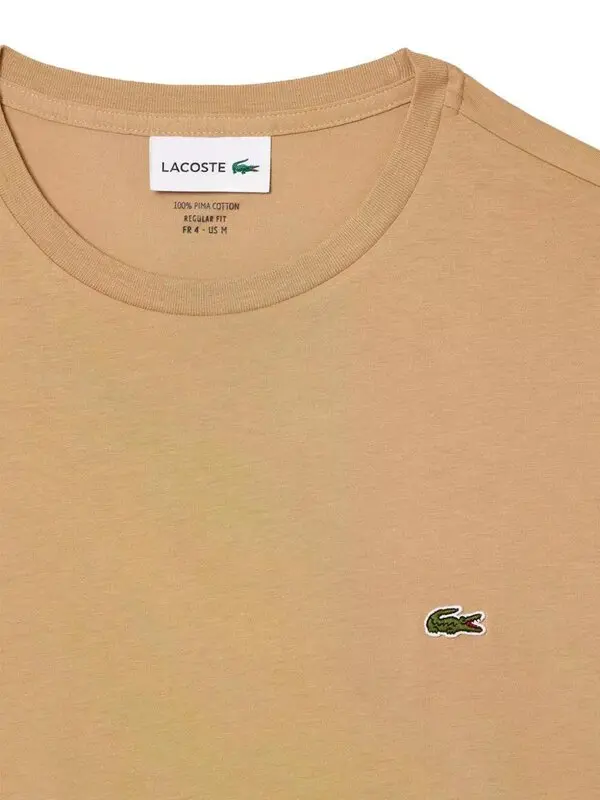 Lacoste Logo-patch Cotton T-shirt - Neutrals