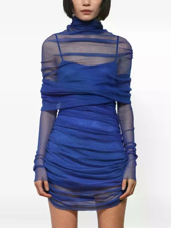 Christopher Esber Sheer Draped Mini Dress