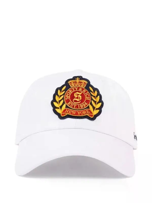 SPORTY & RICH Crest-patch Baseball Cap - White