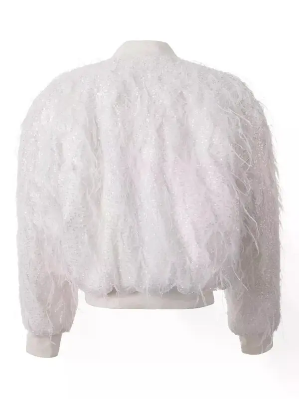 ALMAZ Sequin-embellished Fringed Bomber Jacket