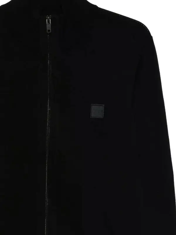 BOSS Zip-fastening Cardigan With Logo Patch