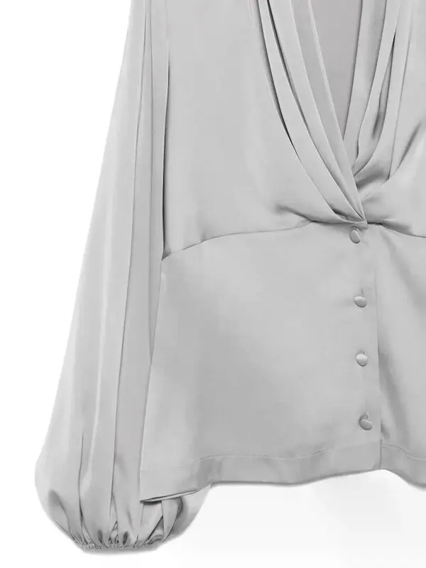 D.exterior Pleated Blouse - Grey