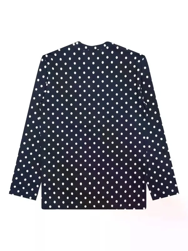 Play Comme Des Garcon Polka-dot Long-sleeve T-shirt - Blue