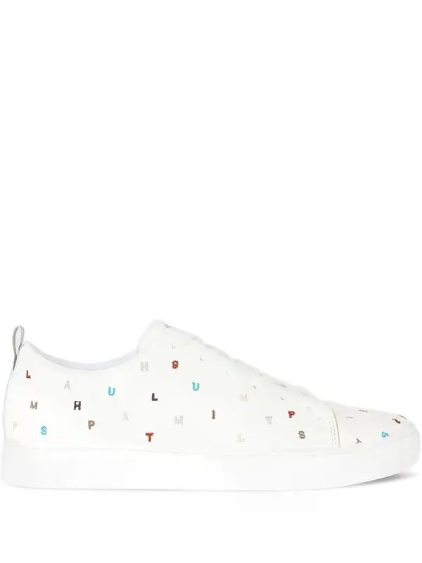 Paul Smith Alphabet-print Leather Sneakers - White