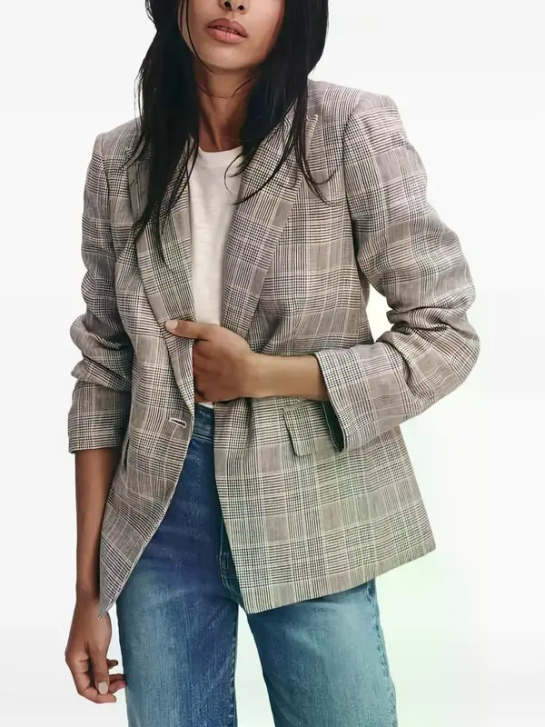 Veronica Beard Obie Dickey Plaid Blazer - Grey