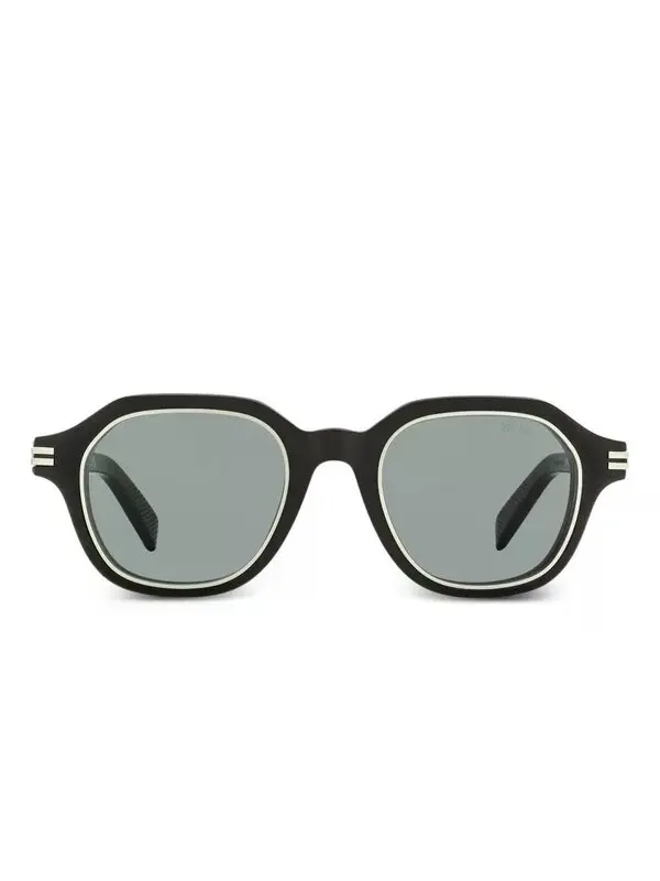 Zegna Geometric-frame Sunglasses - Black