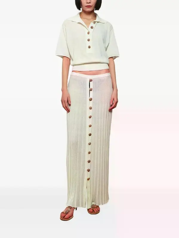 Christopher Esber Pleated Buttoned Maxi Skirt