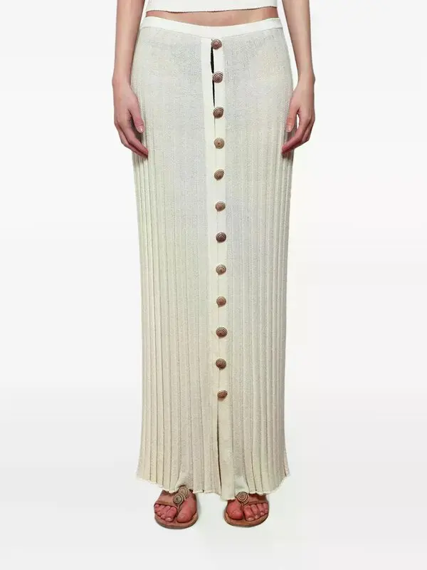 Christopher Esber Pleated Buttoned Maxi Skirt