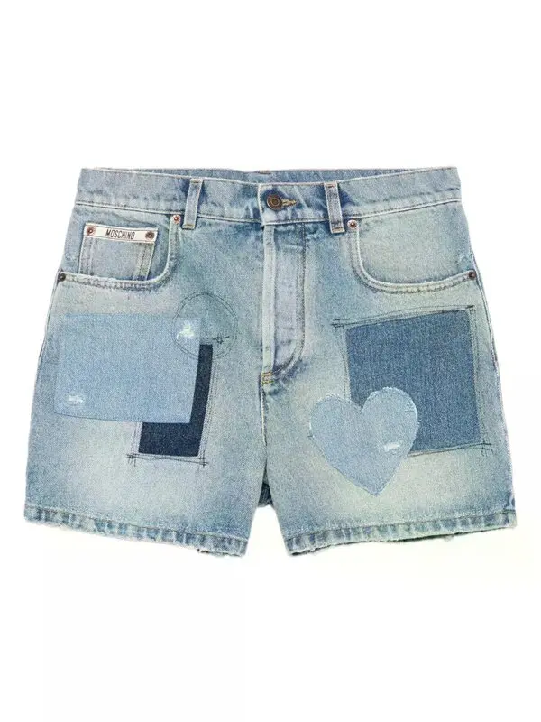 Moschino Patchwork Denim Short Shorts