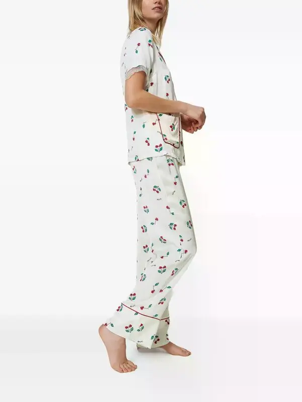 TWINSET Cherry-pattern Satin Pajama Bottoms