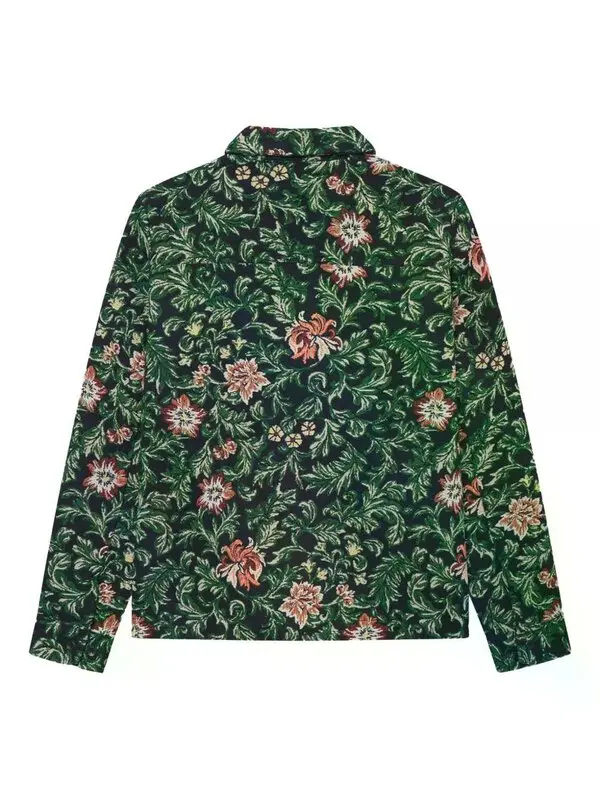 LES DEUX Jaiden Floral-jacquard Shirt Jacket