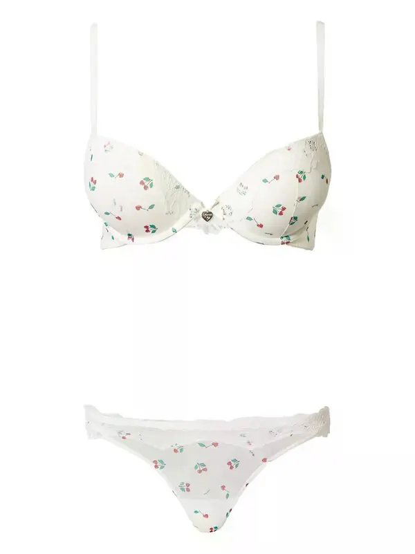 TWINSET Cherry-print Lingerie Set - White