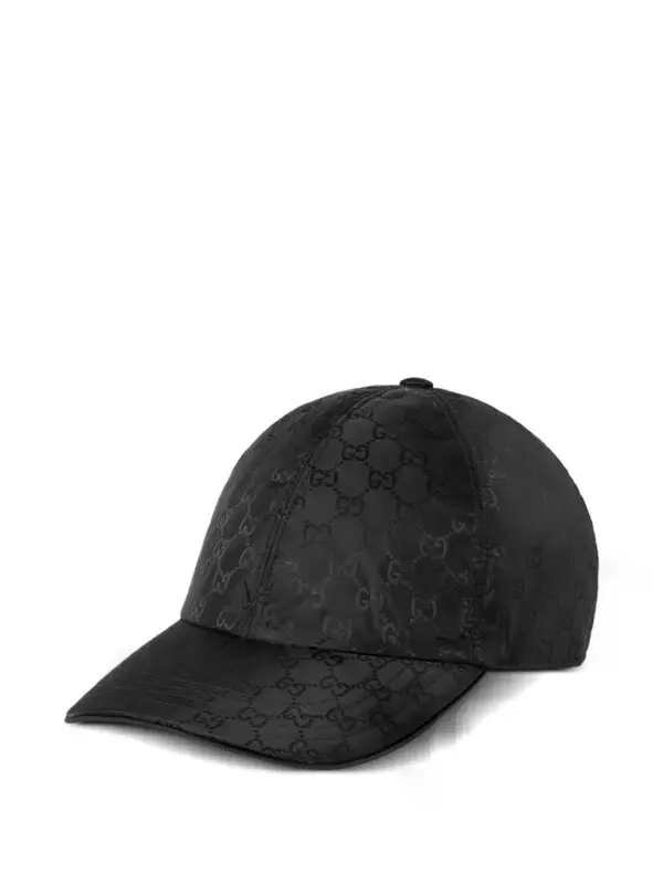 Gucci Gg Monogram Baseball Cap - Black