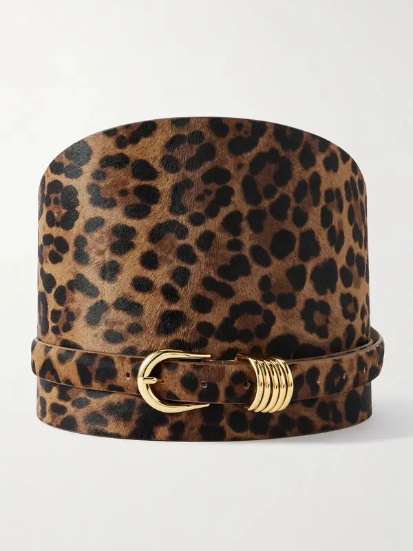 DEHANCHE Leopard-print Calf Hair Waist Belt - Animal Print