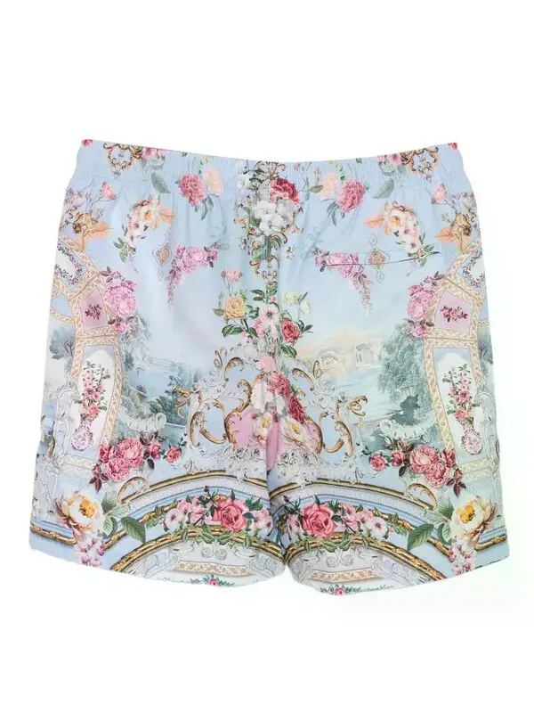Camilla Floral-print Drawstring Shorts