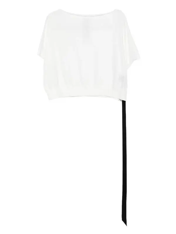 Rick Owens Boat-neck Cotton Top - White