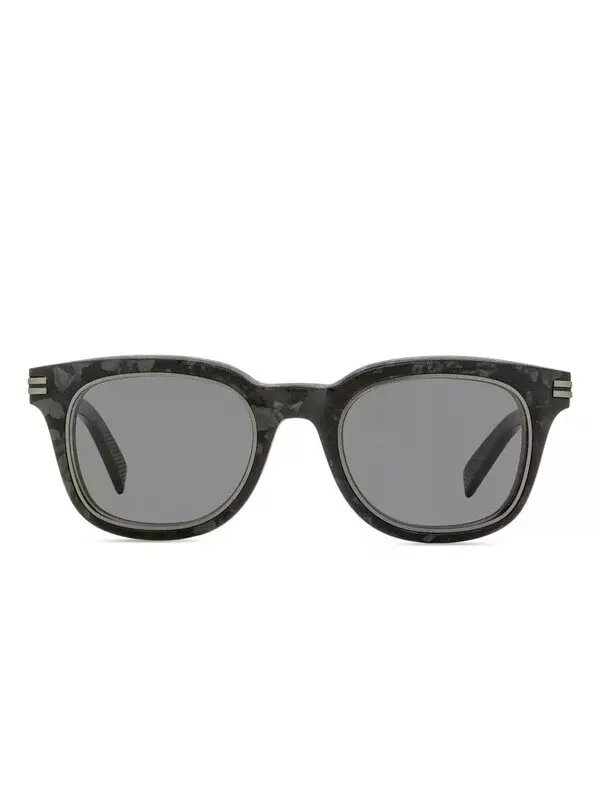 Zegna Rectangular-frame Sunglasses - Black