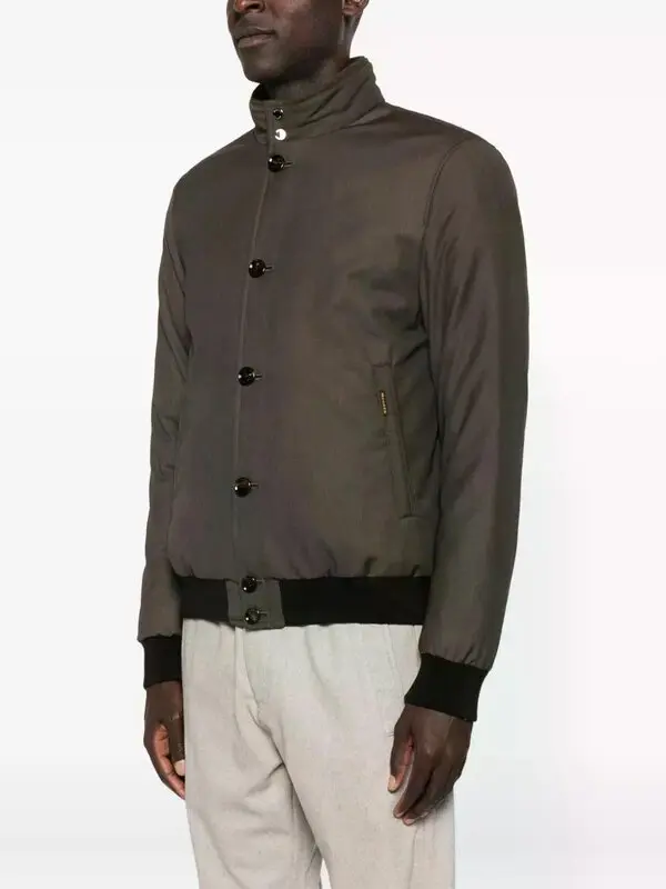 MOORER Button-fastening Ribbed-cuff Bomber Jacket