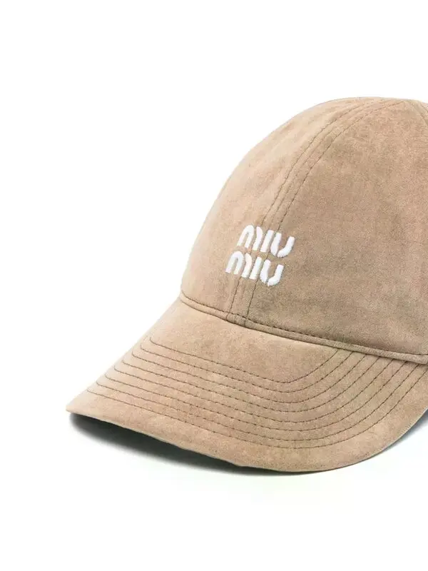 Miu Miu Logo Baseball Cap - Neutrals