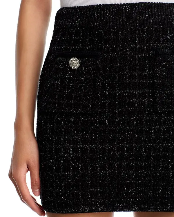Aqua Button Detailed Sweater Skirt