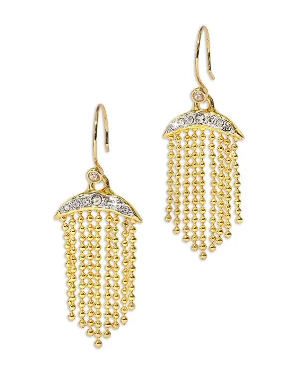 Alexis Bittar Solanales Crystal And Fringe Drop Earrings - Gold