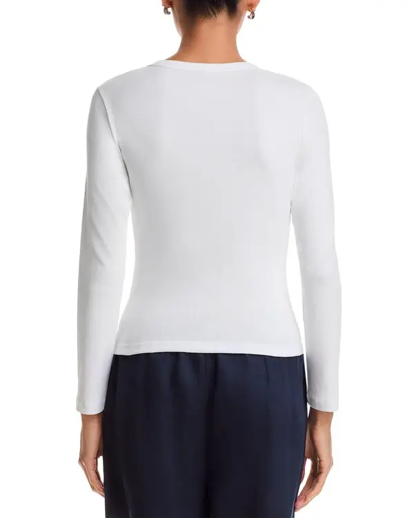 LESET Nando Slim Fit Long Sleeve Top - White