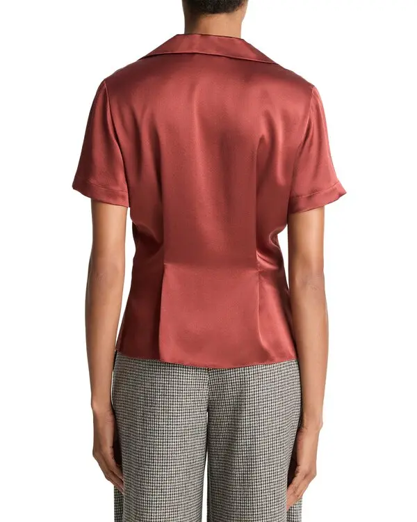 Vince Silk Short Sleeve Blouse - Siena