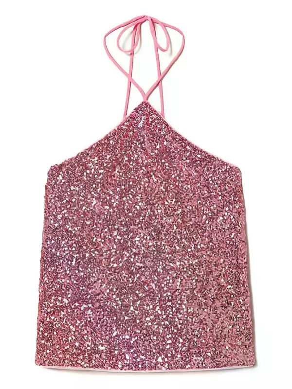 TWINSET Sequined Halter Top