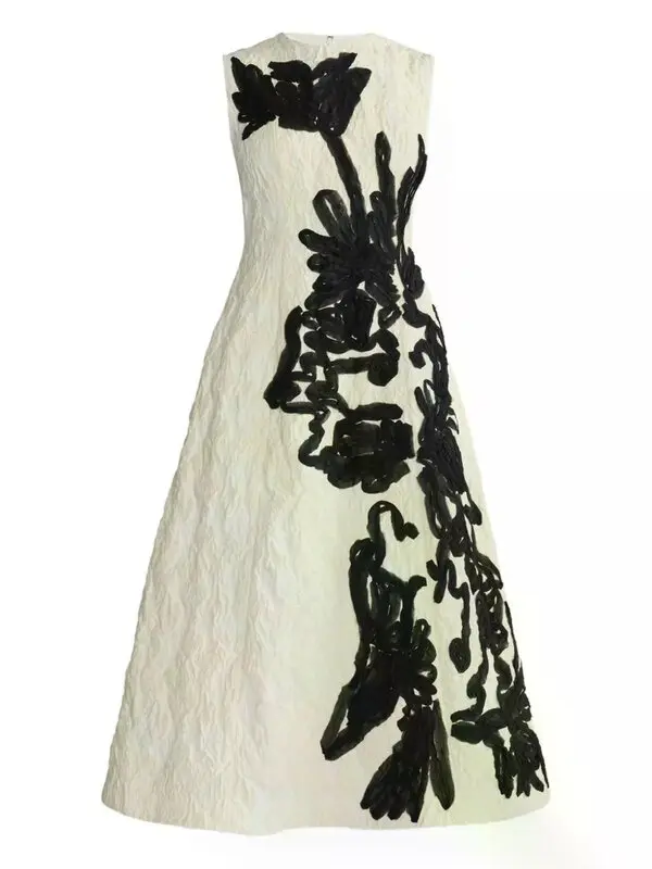 Erdem Floral-appliqué Sleeveless Dress - White