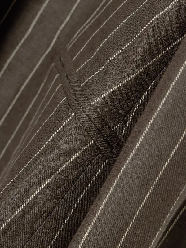 Posse Leon Pinstriped Linen-twill Blazer