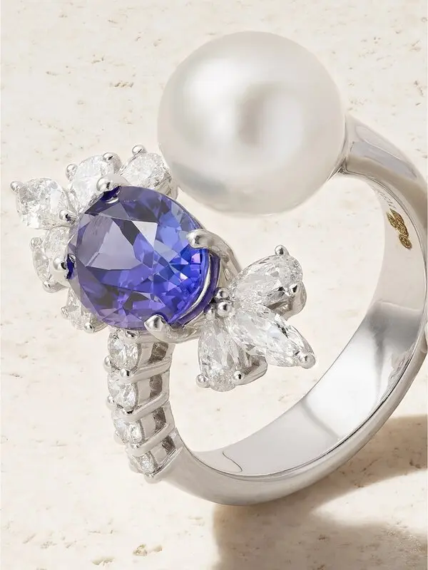 Yeprem 18-karat White Multi-stone Ring