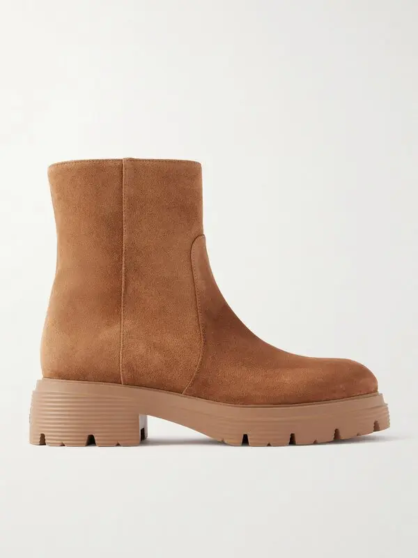 STUART WEITZMAN Hudson Lite Suede Chelsea Boots - Brown